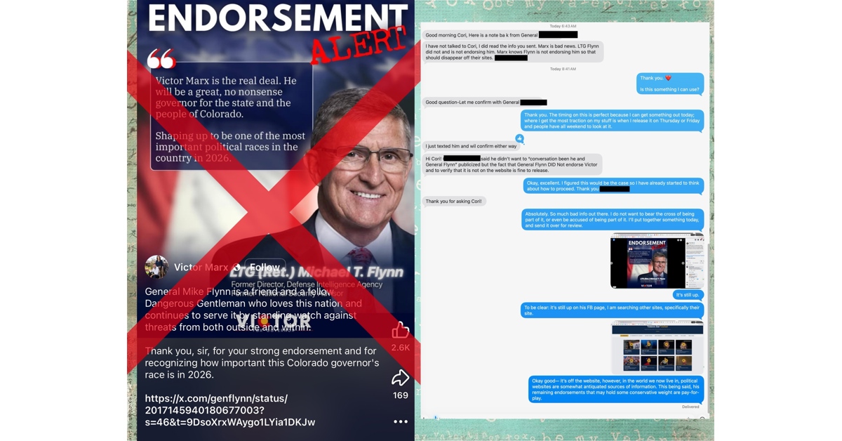 Fake General Mike Flynn Endorsement of Victor Marx